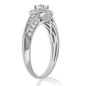 Vir Jewels 3/4 cttw Diamond Wedding Engagement Ring 14K White Gold Halo Prong Set Bridal Size 6