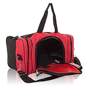 Dalix Blank Duffle Bag Duffel Bag in Black and Red Gym Bag