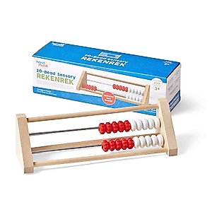hand2mind 20 Bead Wooden Sensory Rekenrek, Abacus for Kids Math, Math Manipulatives Kindergarten, Counting Rack for Kids, Counters for Kids Math, Educational Toys for Elementary Kids (Set of 1)