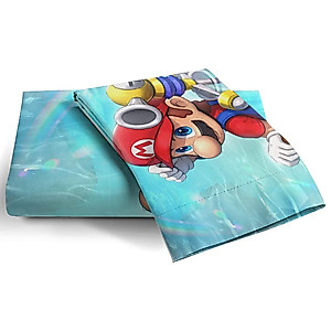 NICHIYOBI Redcap Beard Plumber Bros Game Movie Duvet Cover Set 3D Bedding Comforter Cover 3 Pcs (1 Duvet Cover+2 Pillowcases) Bedding Set (05,Twin-68x86in+20x30in*2)