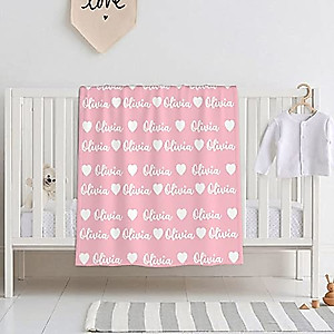 WTCWY Custom Baby Blankets for Girls Boys with Name Personalized Baby Blankets with Name Personalized Blankets for Kids Personalized Baby Items Personalized Baby Girl Boy Gifts
