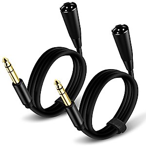 belipro 1/4 Inch TRS to XLR Cable 10Ft 2pack, 6.35mm Male to XLR 3 pin Male Balanced Cable,for Microphone, Audio Mixer, Speaker, Studio and More