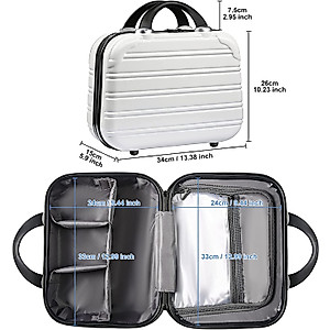 Hard Case Luggage 2 Piece Sets Carry On Luggage Lightweight With Spinner Wheels Rolling Suitcase 22x14x9 Airline Approved PC+ABS TSA Lock Hardshell Travel Carry On Hardside 14/20 Inch 2PCS,White