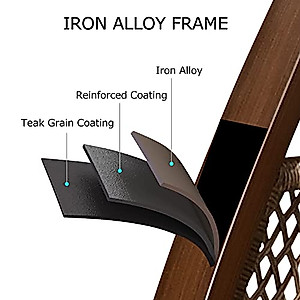 PURPLE LEAF Patio Porch Swing Chair with Canopy 2 Person Hand-Woven Wicker Outside Glider w/Solar LED Light and Cushions for Backyard Loveseat Bench Outdoor Hamock Swinging Chairs