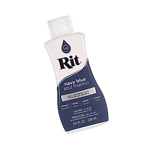 Rit Dye – 8 Oz. Liquid Fabric Dye for Clothing, Décor, and Crafts – Navy Blue (1 Pack)