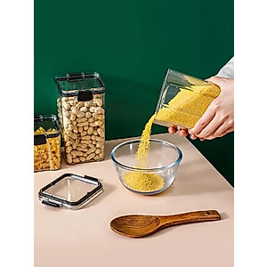 TfSH 1 Set of 4 (S, M, L, XL size) Clear Food Storage Box, Food Storage Container With Lid, Clear Plastic Kitchen And Pantry Organization Container