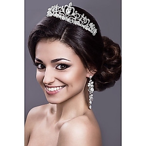 2 Pack Tiara for Girls Tiara Princess Crown Girls Rhinestones Crystal Wedding Bridal Crown Tiara 2 Pack with Comb Women Princess Crown Headband (Style 1)