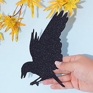 hoyuwak 48 Pcs Halloween Hanging Swirl Decorations Black Crow Ceiling Spiral Ornament Raven Swirl Party Decor for Halloween Horror Theme Party Supplies