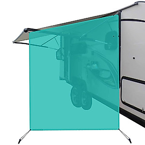 leaveshade RV Awning Side Sun Shade Screen (9'X7' Black Mesh) Camper Sunshade Complete Kits Motorhome Trailer UV Blocker - 3 Year Warranty