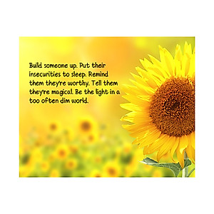 Be a Light In Dim World- Motivational Wall Art, This Inspiring Wall Art Print Is for Office Door Dcor, Desk Decorations, Home Wall Art, Great Aesthetic Sunflower Typographic Print, Unframed ? 10x8