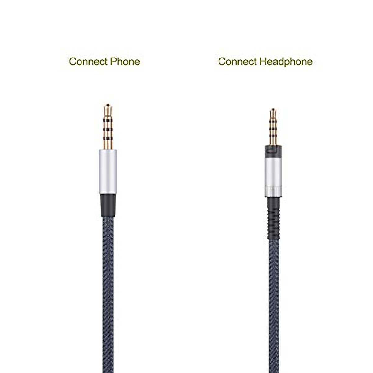 Audio Replacement Cable with in-Line Mic Remote Volume control Compatible with Sennheiser HD4.40, HD 4.40 BT, HD4.50, HD 4.50 BTNC, HD4.30i, HD4.30G Headphone and Compatible with Samsung Galaxy Huawei