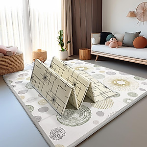 Baby Play Mat 79x71, Extra Large Baby Mat for Floor, Foldable Play XPE Foam Mat, Reversible Crawling Mat for Baby, Waterproof, Safe & Thick Playmats for Babies and Toddlers, Indoor & Outdoor Use