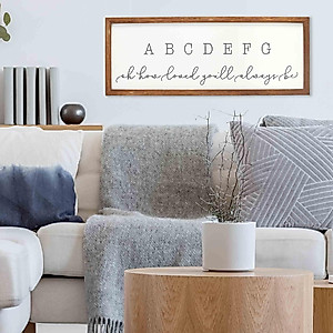Open Road Brands ABC Nursery Wall Art - Large Modern Alphabet Nursery Picture - ABCDEFG Oh How Loved You'll Always Be