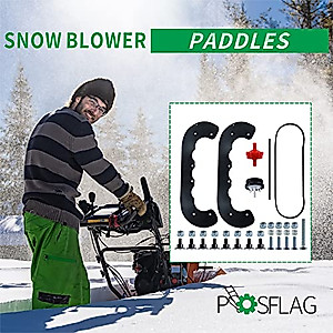 POSFLAG 99-9313 Snow Blower Paddles with 95-6151 Drive Belt Replaces 125-1128 55-9250 55-9251 88-0771 for Toro CCR 2400, CCR 2450, CCR 2450 GTS, CCR 3000, CCR 3600, CCR 3650, CCR 3650 GTS Snowthrowers