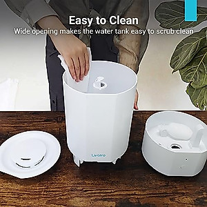 Livatro 4L Top Fill Humidifiers for Bedroom Large Room Nursery, Cool Mist Humidifier With Ultrasonic Quiet, Auto Shut-off and Easy to Clean, Last up to 40 Hours, White