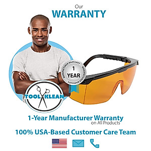 Professional UV Light Safety Glasses - Polycarbonate Shatterproof UVC Protection Goggles for Blocking up to UV 400 Rays and Blue Light - ANSI Z87.1 Approved with Yellow Tint Lens - Regular Fit