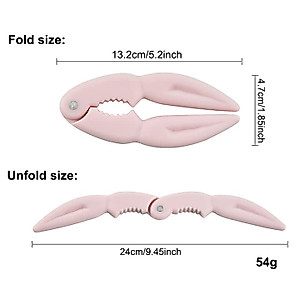 AKOAK 1 Count Creative Crab Crackers Sheller Home Convenient To Eat Crab Tools Walnut Nut Sheller Multifunctional Kitchen Seafood Tools (Pink)