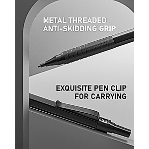 Nicpro 0.5 mm Mechanical Pencils Set with Case, 3 Metal Artist Pencil With 6 Tubes HB Lead Refills, 3 Erasers, Eraser Refills For Architect Art Writing Drafting, Drawing, Engineering, Sketching, Black