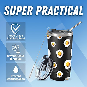 Onebttl Egg Gifts Tumbler Seamless Design Travel Coffee Mug, Stainless Steel Insulated with Lid 20oz/590ml