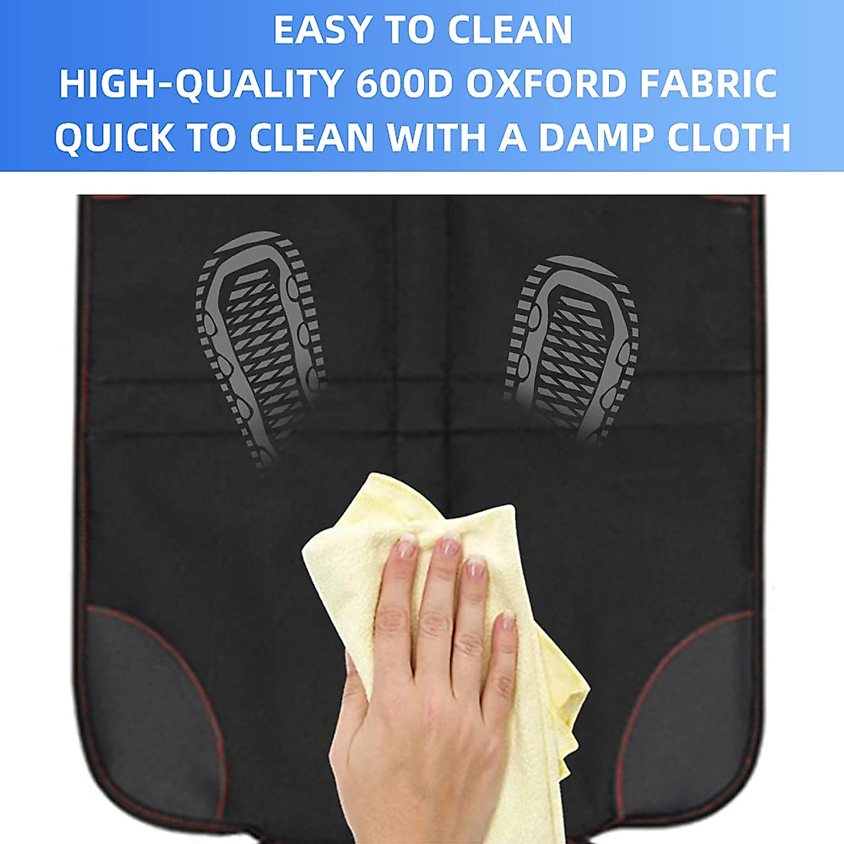 Car Seat Protector for Child Car Seat 2 Pack Waterproof 600D Fabric Child Baby Non Slip Seat Back Protector with Storage Pockets Car Seat Cover Mat Protector for Fabric and Leather Seats