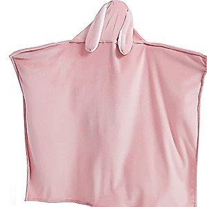 CASABACO Wearable Blanket Hoodie for Kids, Animal Hooded Blanket, Gift for Kids, Bunny Pink