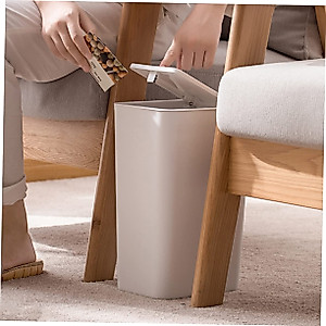 COLLBATH Small Bathroom Trash Can with Lid Plastic Waste Basket for Kitchen Office and Bedroom Compact Design for Bag Replacement Ideal for Home Use