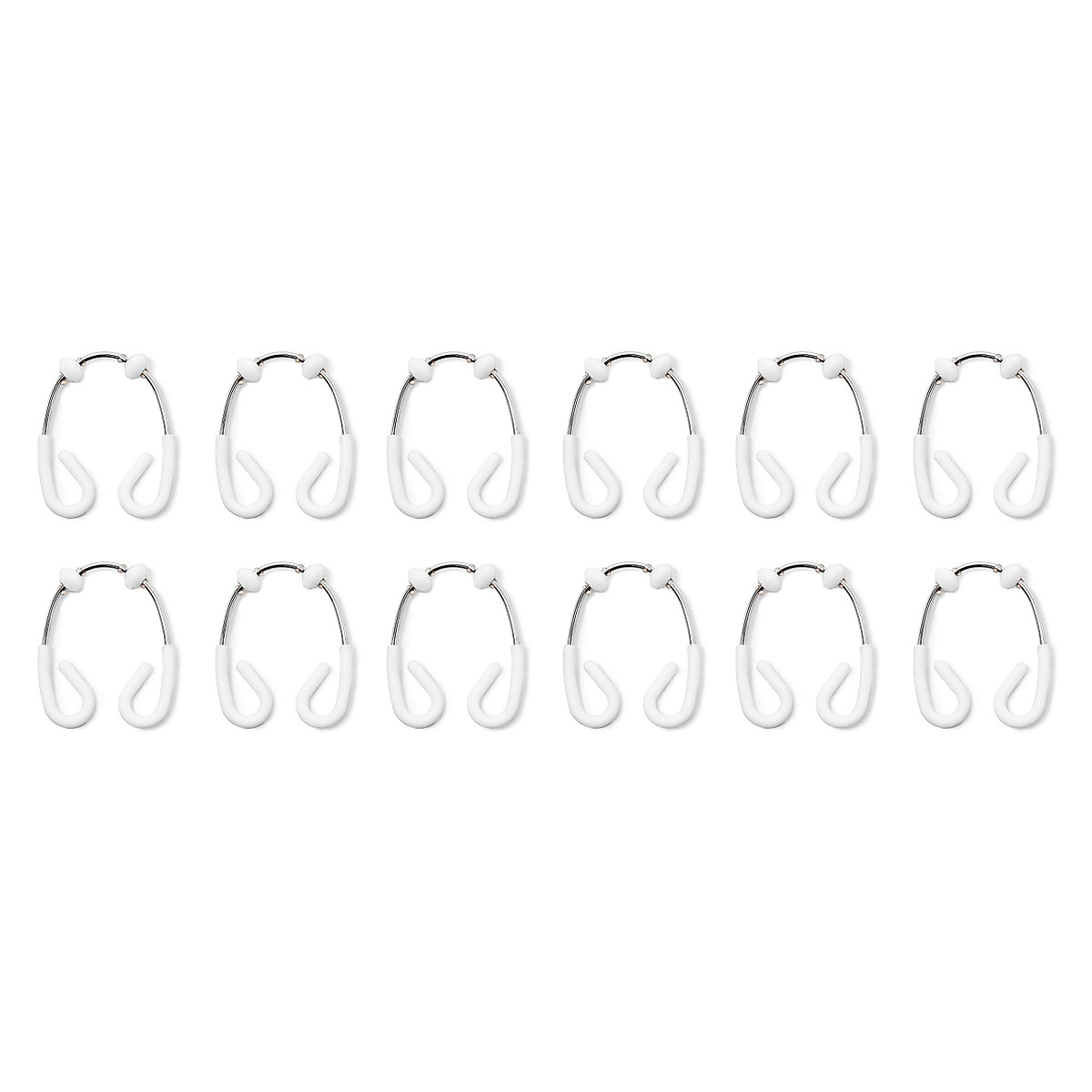Umbra 1013172-666 , White/Chrome Flex Double Shower Rings, Set of 12,2" x 3"