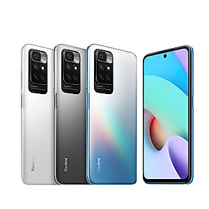 Xiaomi Redmi 10 4G Volte GSM Factory Unlocked 6.5" 50MP Quad Camera (Sprint Boost Cricket) + Fast Car Charger Bundle (Sea Blue, 64GB+4GB)