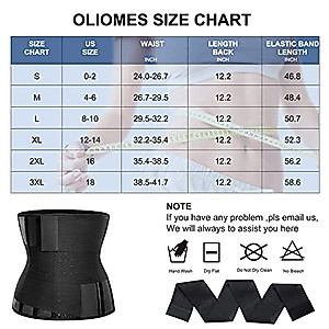 OLIOMES Women Waist Trainer Corset Sauna Trimmer Belt Slim Belly Band Tummy Wrap Sport Girdle Workout Cincher Body Shaper Black