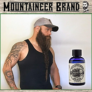 Mountaineer Brand Beard Oil - WV Pine Tar Scent - 100% Natural Conditioner and Softener For Men - Hydrates and Moisturizes for Beard Growth - Treats Dry Itchy Beards - 2oz