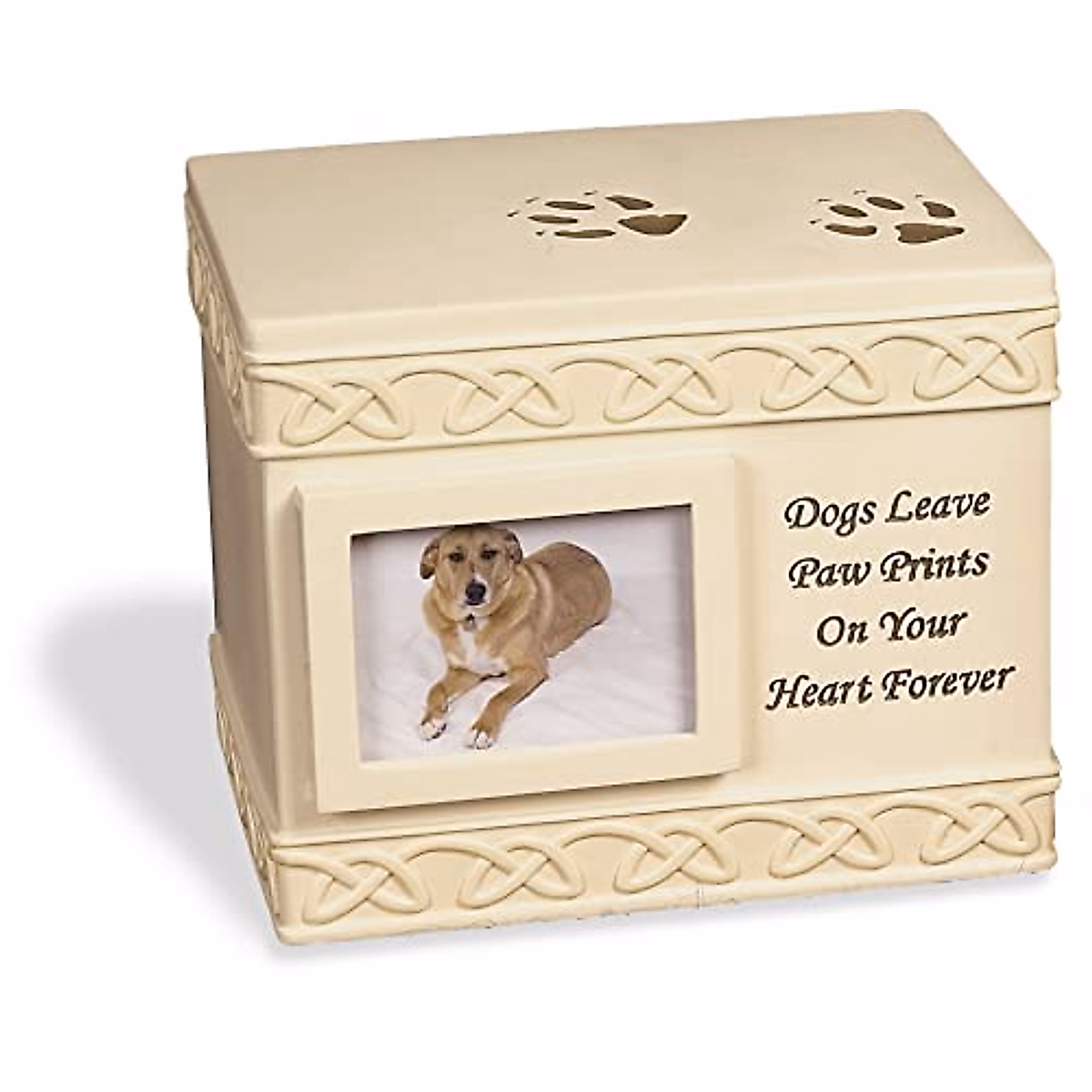 Comfy Hour AngelStar 5" Pet Urn for Dog, Beige, Pet In Loving Memory Collection