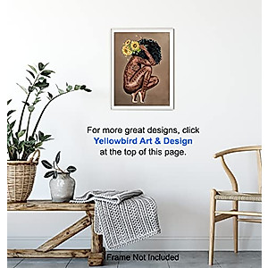 Black women Wall Art & Decor - Black Art - African American Wall Art - Afro Black Woman Wall Art - African American Women Wall Art - I Am - Positive affirmation Black Girl Magic Poster - UNFRAMED 8x10