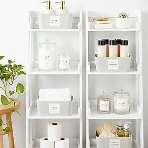 Talented Kitchen 174 Gold Minimalist Bathroom Labels Set with Makeup Labels, Gold Print on White Matte Backing, Water Resistant. 174 Bathroom, Beauty & Makeup Vinyl Stickers. Organization Storage