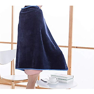 Mvchifay Wearable Blanket Soft Fleece Shawl Button Closure Warm Snuggle Throw for Sofa Snap 27x51inches (Blue-70x130cm)