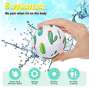 Sratte 32 Pcs 3 Inch Water Balls Water Absorbent Ball Pool Balls Children Pool Water Balls Water Fight Soft Balls for Children Adults Pool and Beach Favors Summer Outdoor Games
