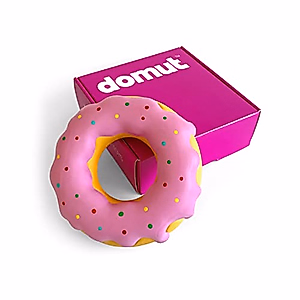 Donut Dog Toys - Dog Toys for Aggressive Chewers - Durable Dog Chew Toy - Rubber Dog Toys for Medium, Large Dogs - Tough Dog Toys - Heavy Duty Dog Toy - Dog Birthday Gift (1 x Pink)