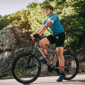 Max4out 26 inch Mountain Bike, Aluminum Frame, 21-Speed Dual Disc Brake Bike with Lock-Out Suspension Fork, Nomal Wheels Bicycles for Men and Women(Black)