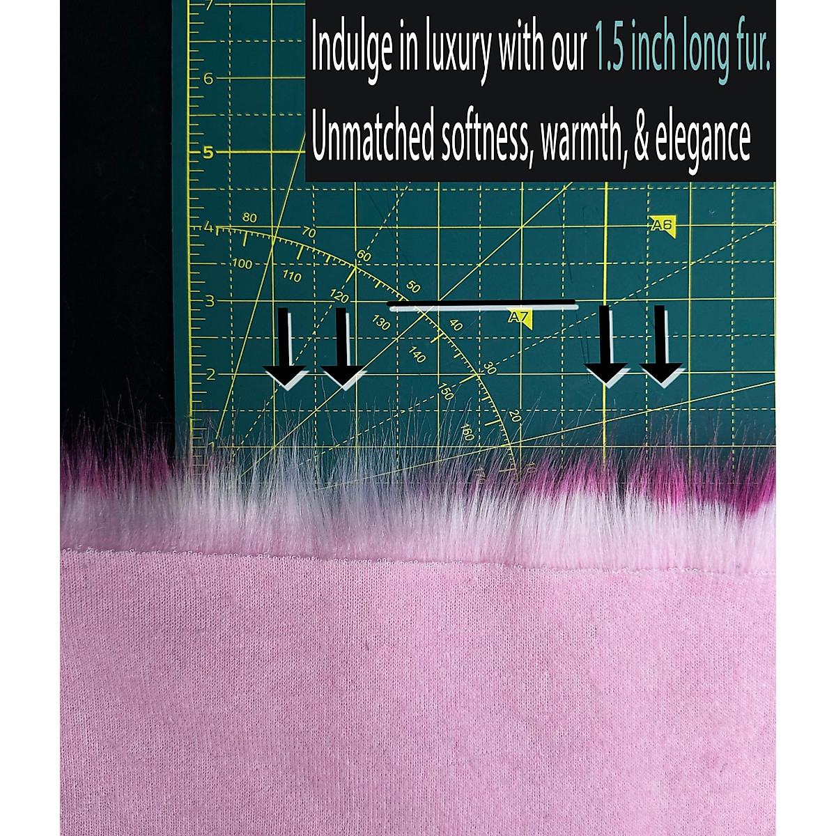 Faux Fur Fabric Shaggy 1.5inch Long Soft Plush (Rainbow Pink Wave) 58" Wide Sold by The Continuous Yard - DIY Projects, Craft Supply, Costume, Decoration, Upholstery, Fur Suits, Furry Paws and Tails