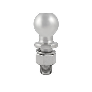 CURT 40083 Stainless Steel Trailer Hitch Ball, 6,000 lbs, 2-Inch Diameter, 1 x 2-1/8-Inch Shank