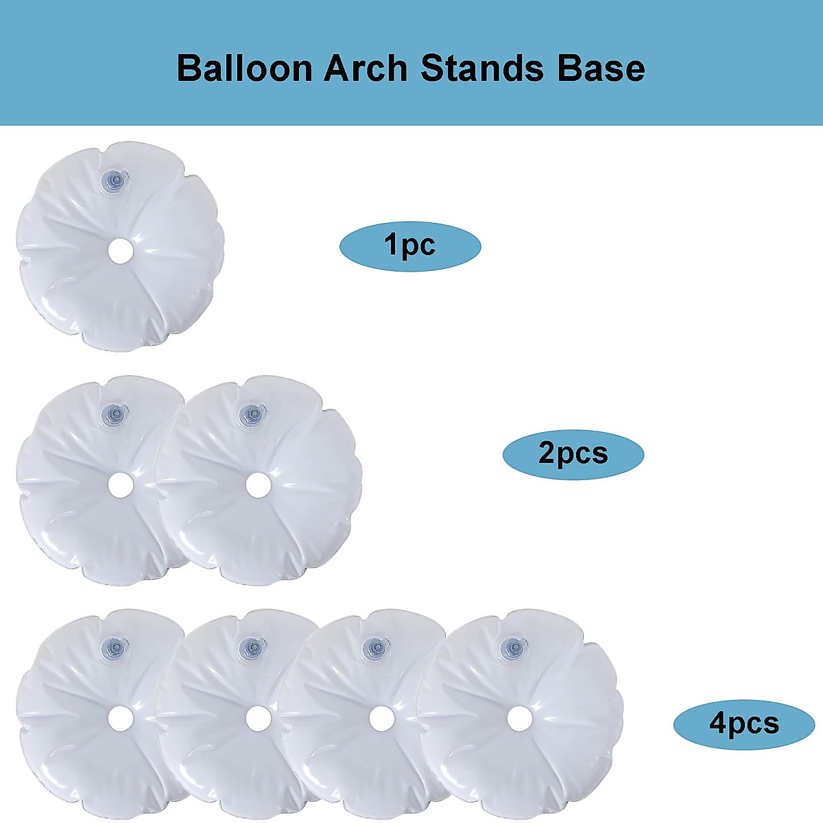 Ragyzity Water Fillable Base for The Balloon Column, 2 Pieces Balloon Arch Stands Base Heavy Weight Water Bag, Fillable Base for Balloons for Wedding Graduation Party Ceremony (2pcs)