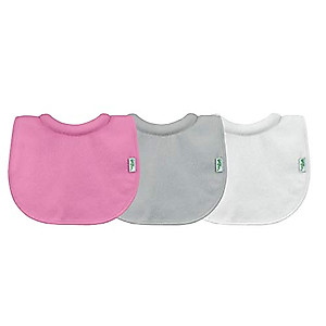 green sprouts Stay-dry Milk Catcher Bibs (3 Pack) | Collar absorbs milk to prevent rashes | Waterproof inner layer, Absorbent terry cotton, Machine washable