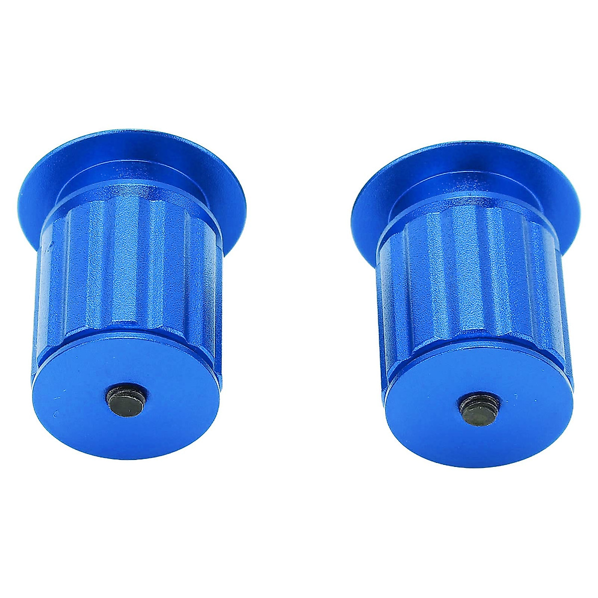 Aluminum Bike Handlebar End Plugs, 1 Pair Blue Expanding Locking Bar End Caps Bike Bar Ends for Road Mountain Bike Folding Bike