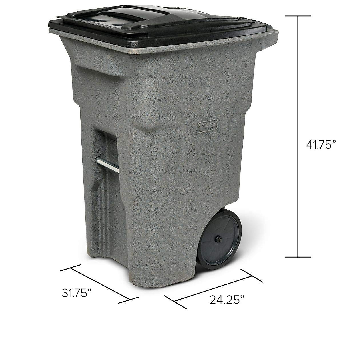 Toter 64 Gal. Trash Can Greenstone with Wheels and Lid