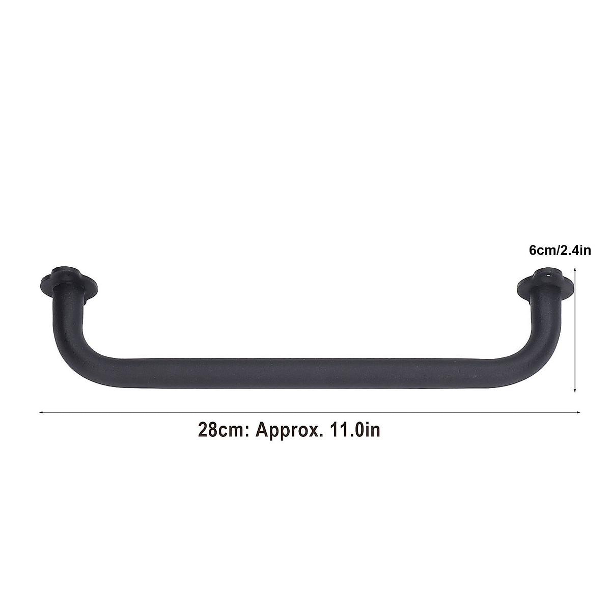 Tyenaza Barn Door Handle, Black Carbon Steel Interior Wooden Door Matte Handle for Wooden Gate Shed Cabinet Door