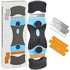Hob Scraper Tool Set: Glass Stove Cleaner 6 Blades – 3 Stainless Steel Blades, 3 Plastic Blades – Induction Hob Oven Cleaner – LIVAIA Cooktop Cleaner