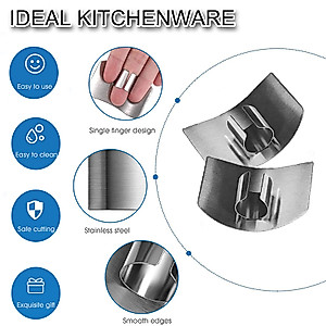 6PCS Finger Protector for Cutting Food,Finger Guard for Cutting Vegetables,Finetaur Finger Guard,Stainless Steel Finger Protector, Finger Guard for Safe to Slice Cutting Vegetables Fruit