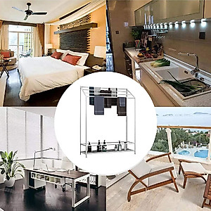 GJQGYY Floor Standing Towel Rack Gold/Black/White, Freestanding 4-Bar Towel Holder with Stainless Steel Towel Bars,Space Save for Hand Towels, Washcloths