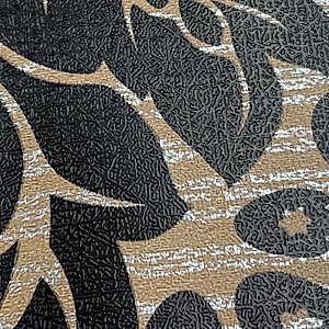 LovingWay Retro Damask Shelf Liner 17.7x177 Inch Peel & Stick Drawer Lining Paper Upgrade Worn Shoe Organizers Makeup Table Brown-Black