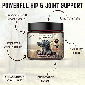All American Canine Hip & Joint Support Soft Chews for Dog - Supplement Help Reduce Painful Inflammation with Glucosamine & Chondroitin - Reduces Inflammation Joint Flexibility & Joint Mobility - 12oz