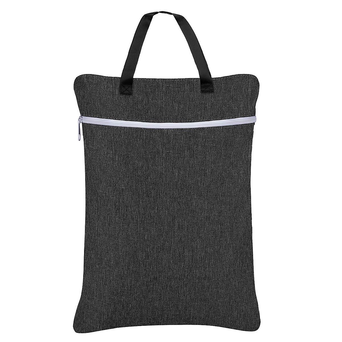 Damero Hanging Wet Dry Bag, Reusable Laundry Wet Bag with Two Compartments for Cloth Diaper and Swimsuit, Large- Black